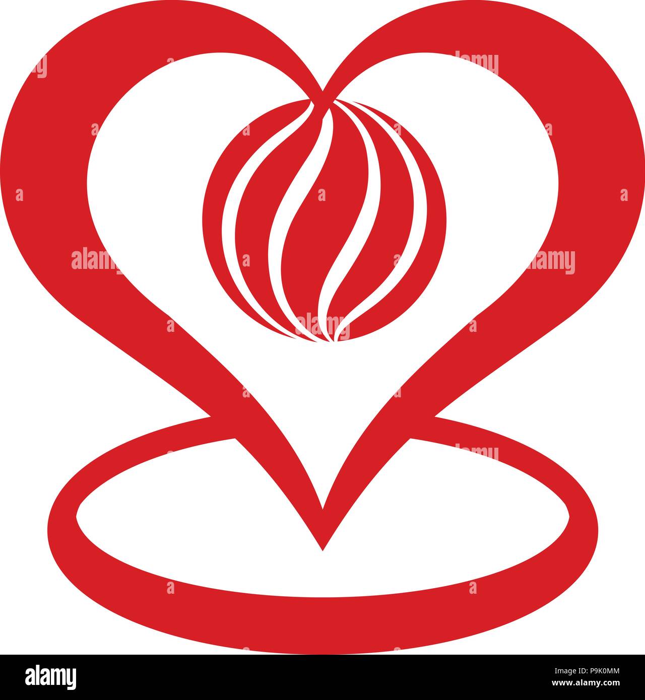 Global heart icon, simple style Stock Vector Image & Art - Alamy