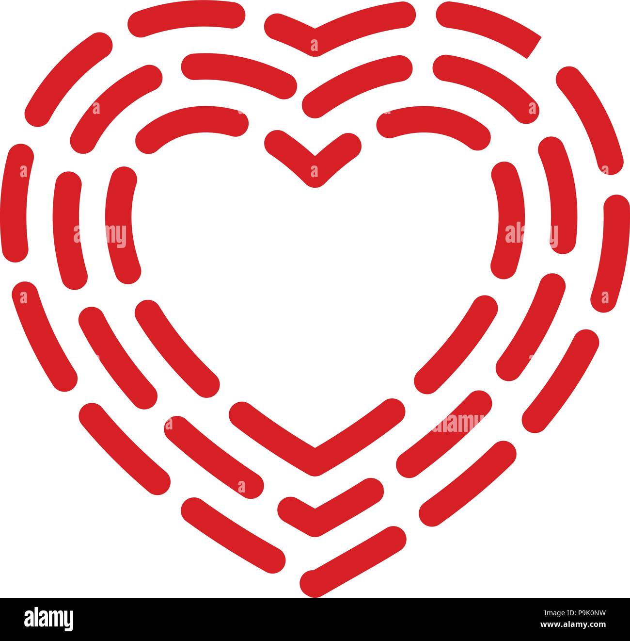 Dashed line heart icon, simple style Stock Vector Image & Art - Alamy