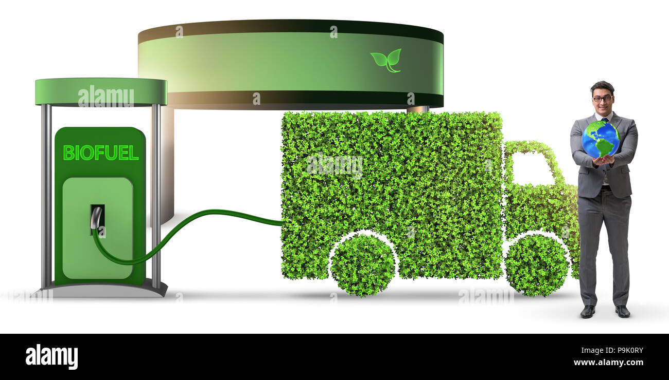 Man in ecofuel concept for delivery vehicles Stock Photo - Alamy