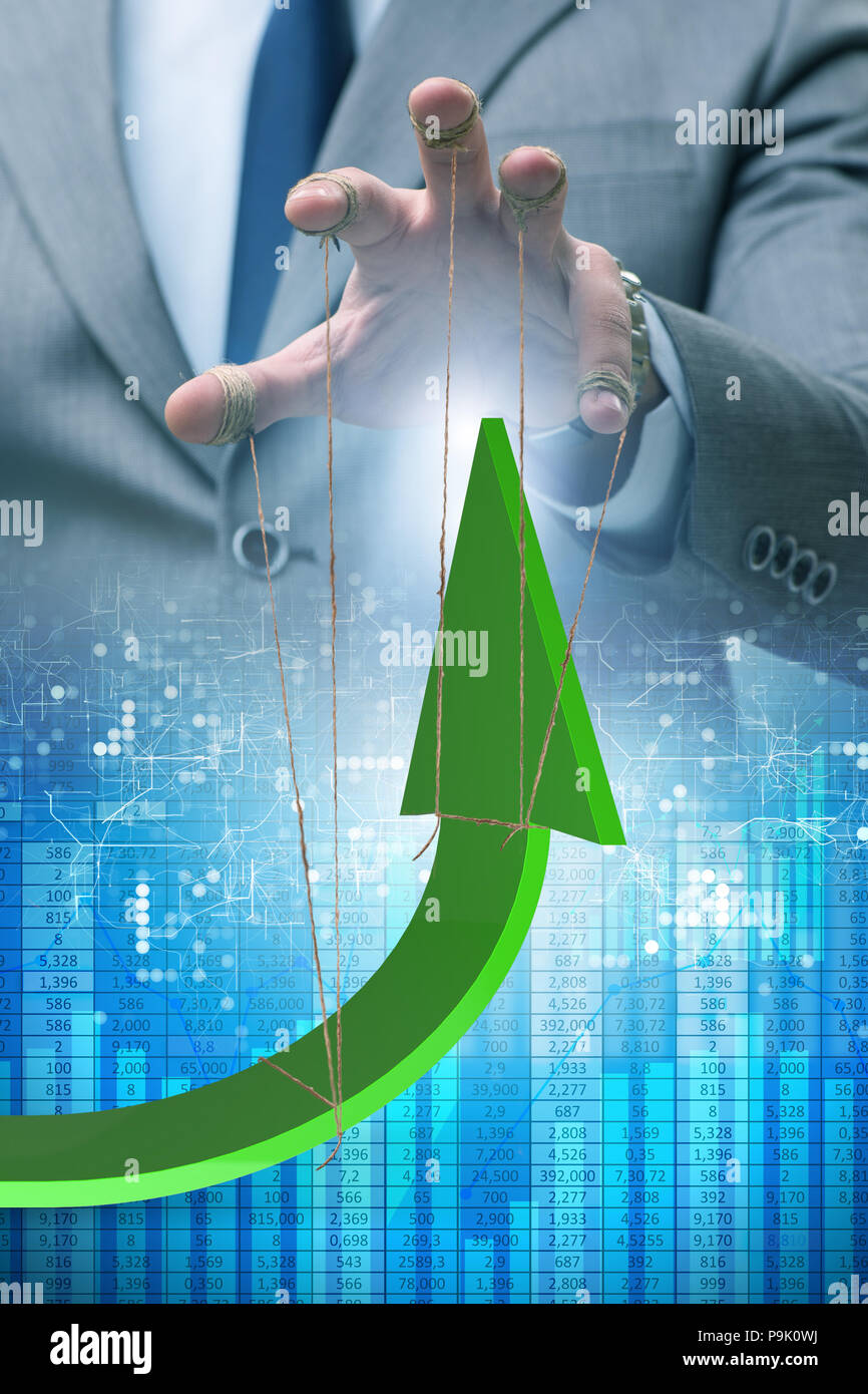 Hand supporting the growth chart line Stock Photo - Alamy