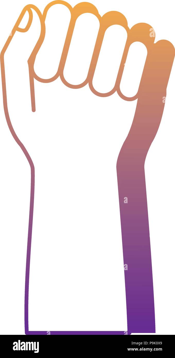 fist hand up over white background, vector illustration Stock Vector ...