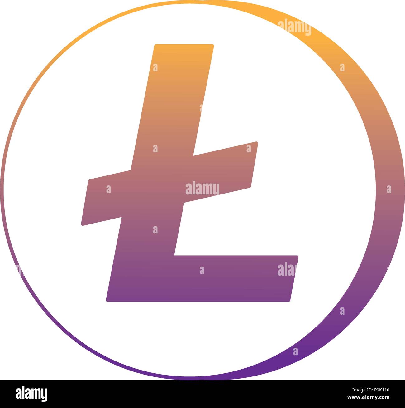 litecoin coin icon over white background, vector illustration Stock ...