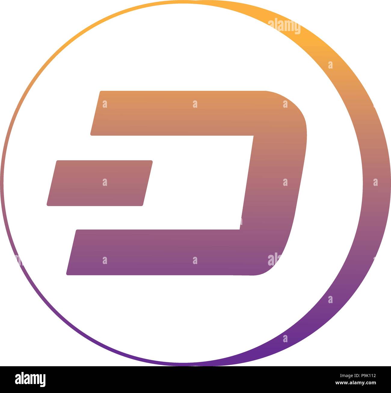 dashcoin coin icon over white background, vector illustration Stock ...