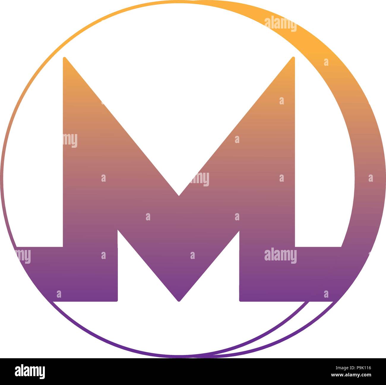 monero symbol icon over white background, vector illustration Stock ...