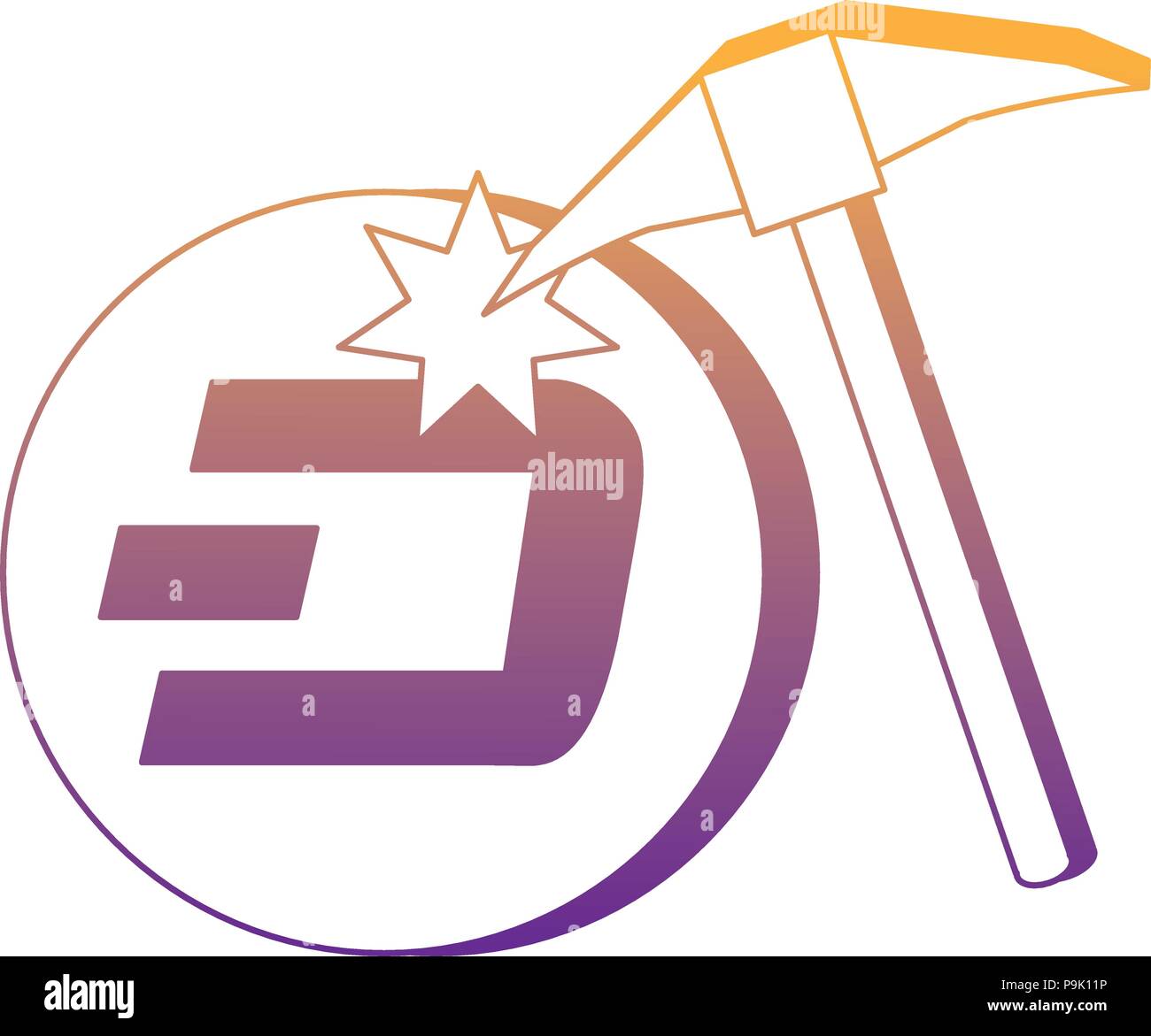 dashcoin coin icon over white background, vector illustration Stock ...