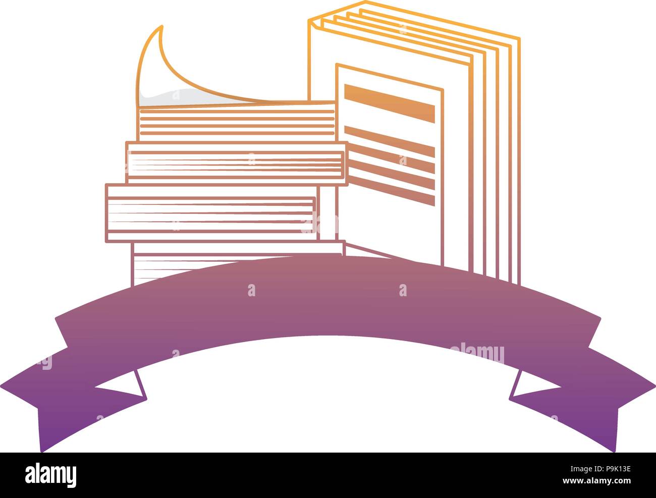 school emblem with books icon over white background, vector ...