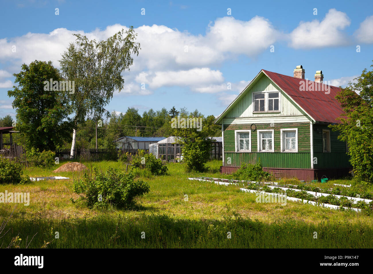 Russia, Traditional House in old nordic Village Stock Photo - Alamy