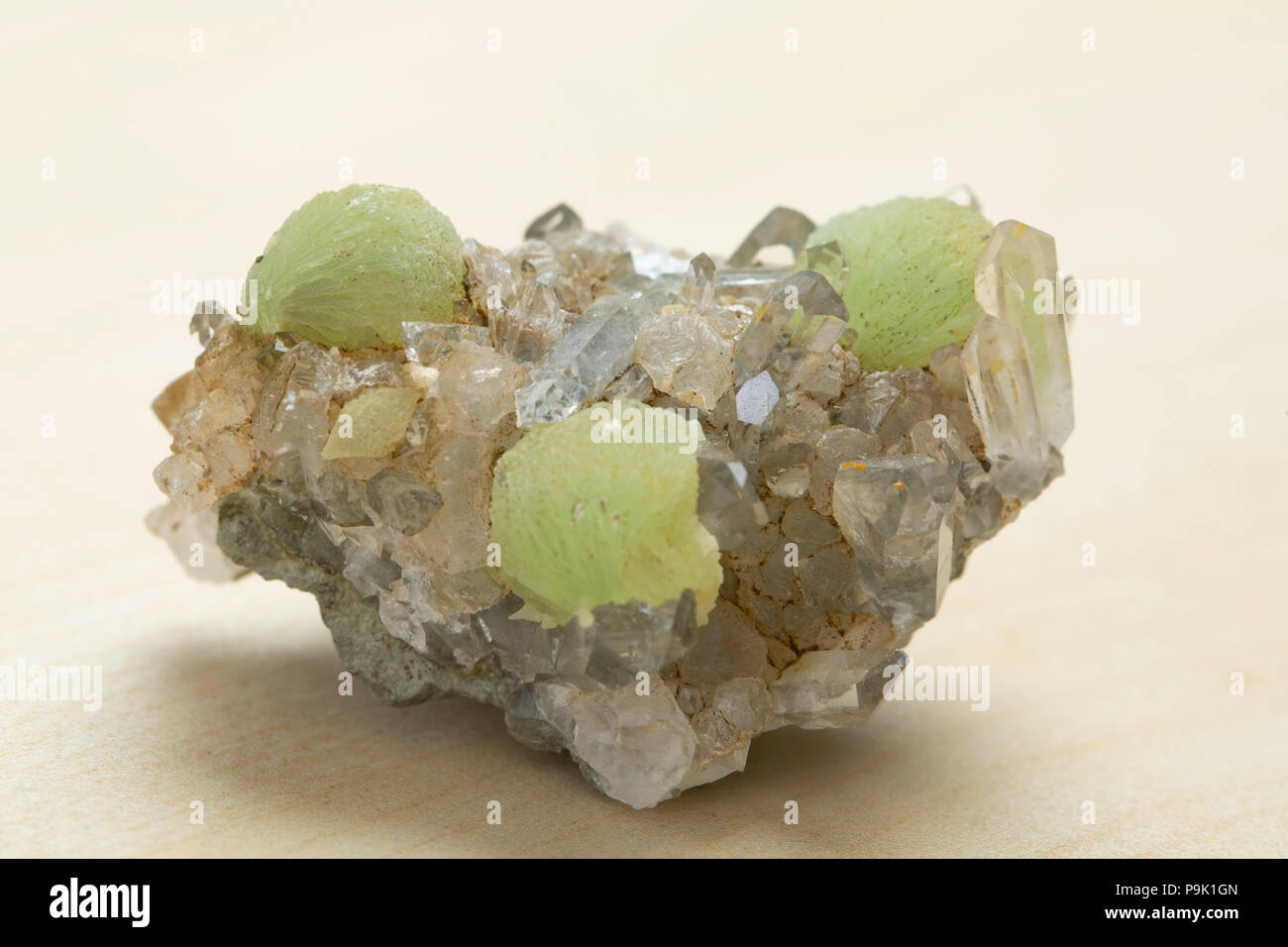 The Prehnite, the mineral rock specimen quartz crystal Stock Photo - Alamy