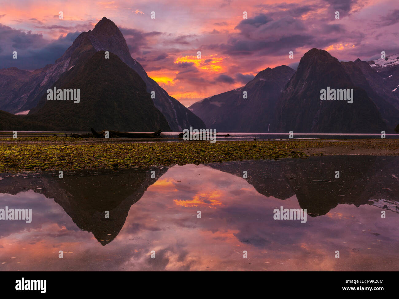 Milford sound New Zealand Milford sound Mitre peak at sunset fiordland ...