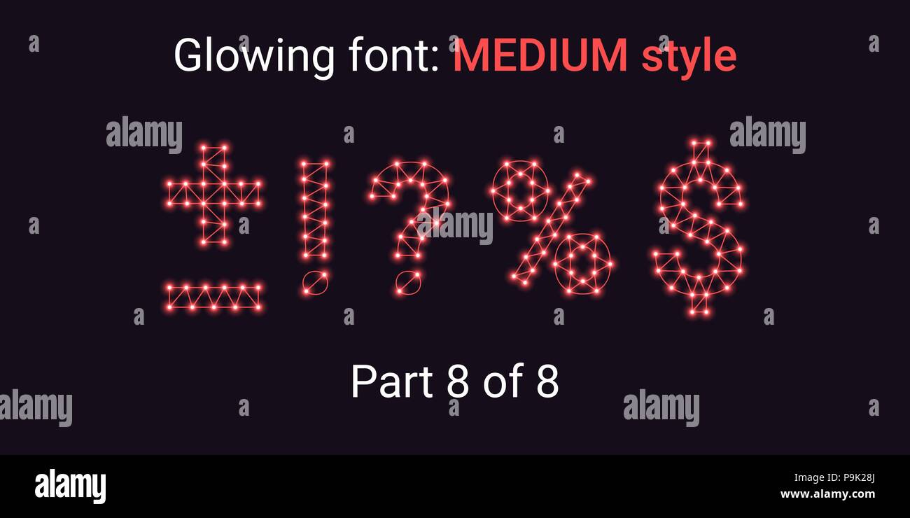 Red Glowing font in the Outline style. Vector Alphabet with Connections ...