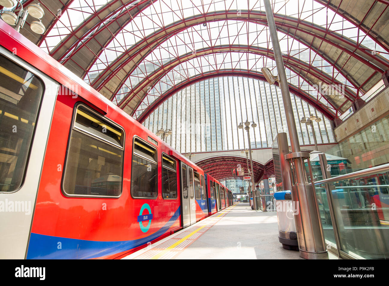 DLR train at Canary Wharf Station, London, UK Stock Photo - Alamy