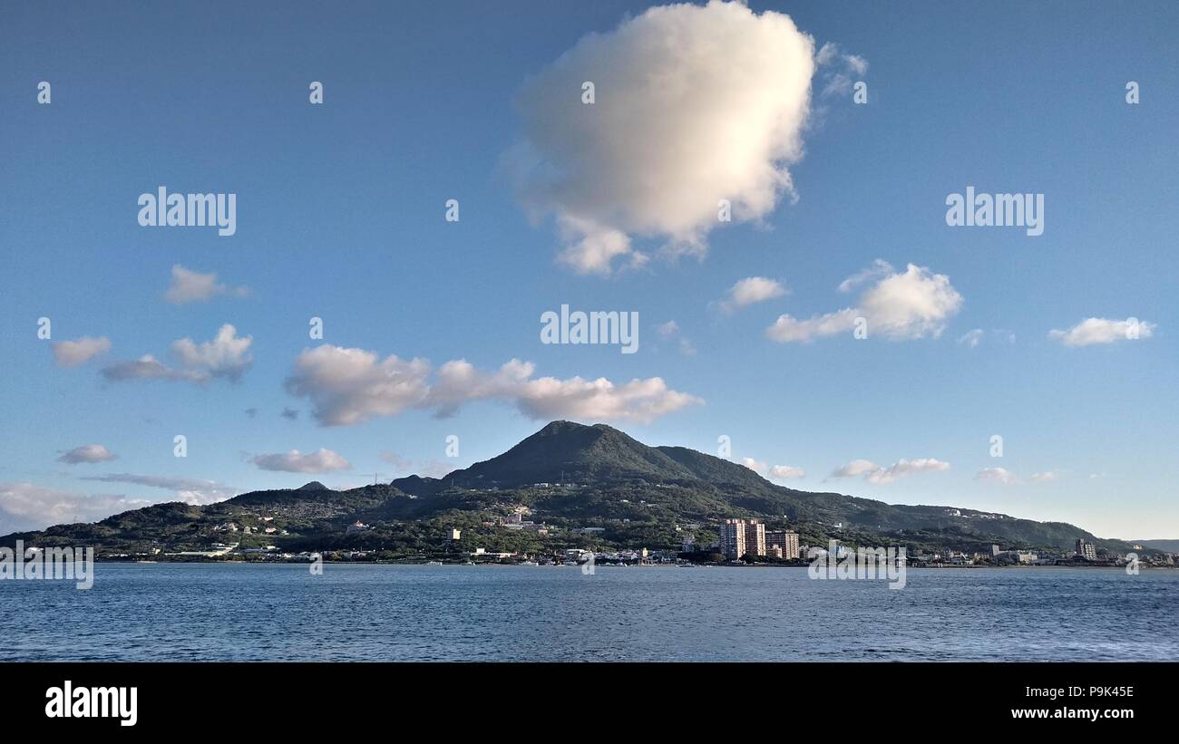 The Beautiful view of Tamsui River Estuary Freshwater District, Taiwan ...