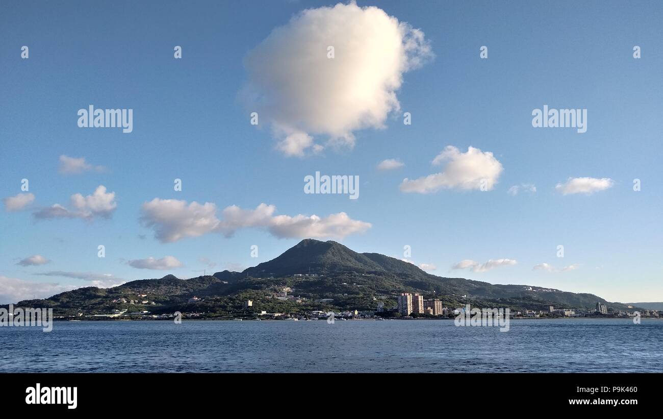 The Beautiful view of Tamsui River Estuary Freshwater District, Taiwan ...