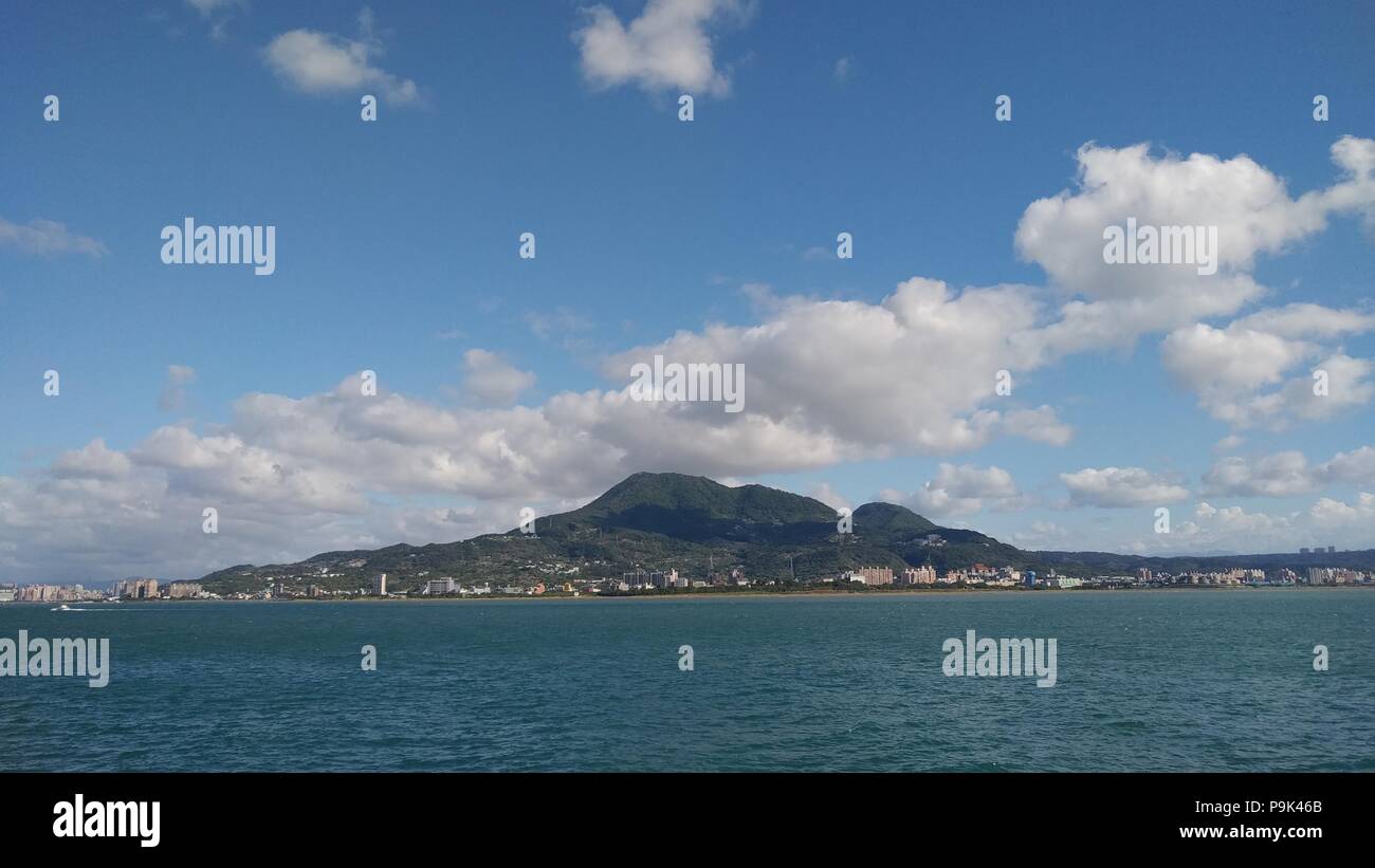 The Beautiful view of Tamsui River Estuary Freshwater District, Taiwan ...