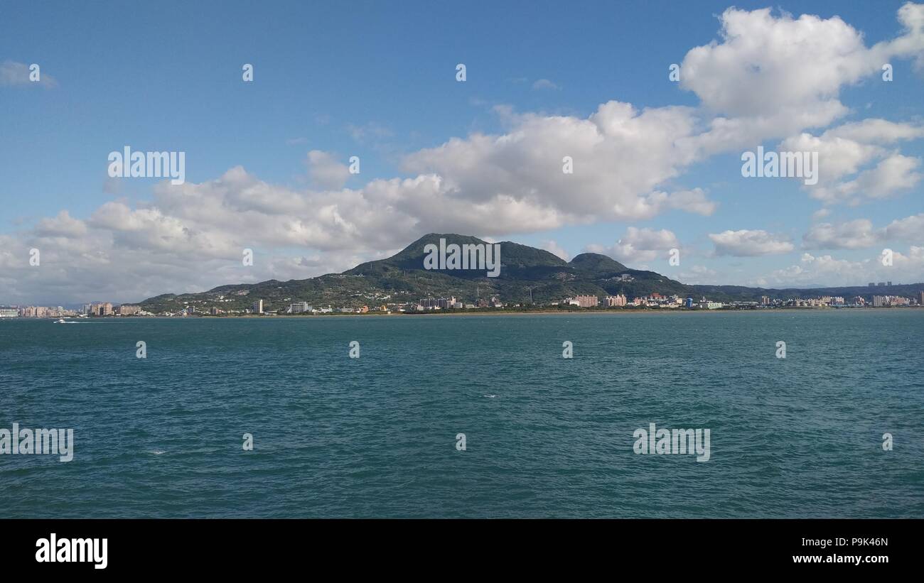 The Beautiful view of Tamsui River Estuary Freshwater District, Taiwan ...