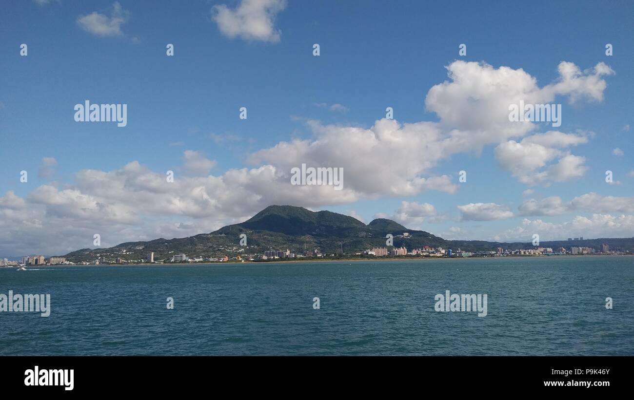 The Beautiful view of Tamsui River Estuary Freshwater District, Taiwan ...