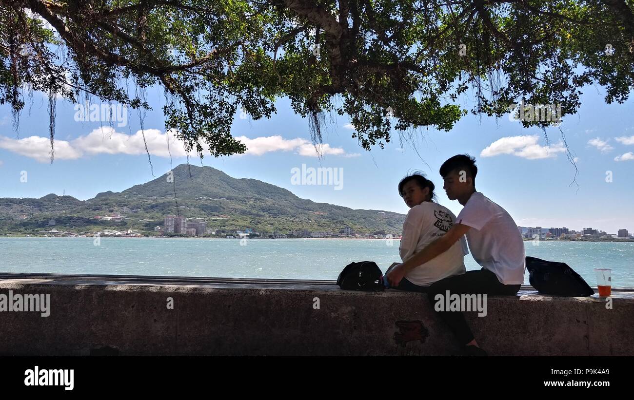 Danshui District, New Taipei City - JULY 18, 2018: Beautiful view of ...
