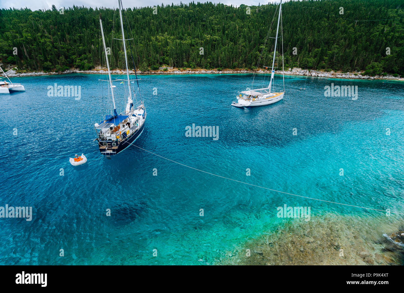 Crystal clear transparent blue turquoise teal mediterranean sea water ...