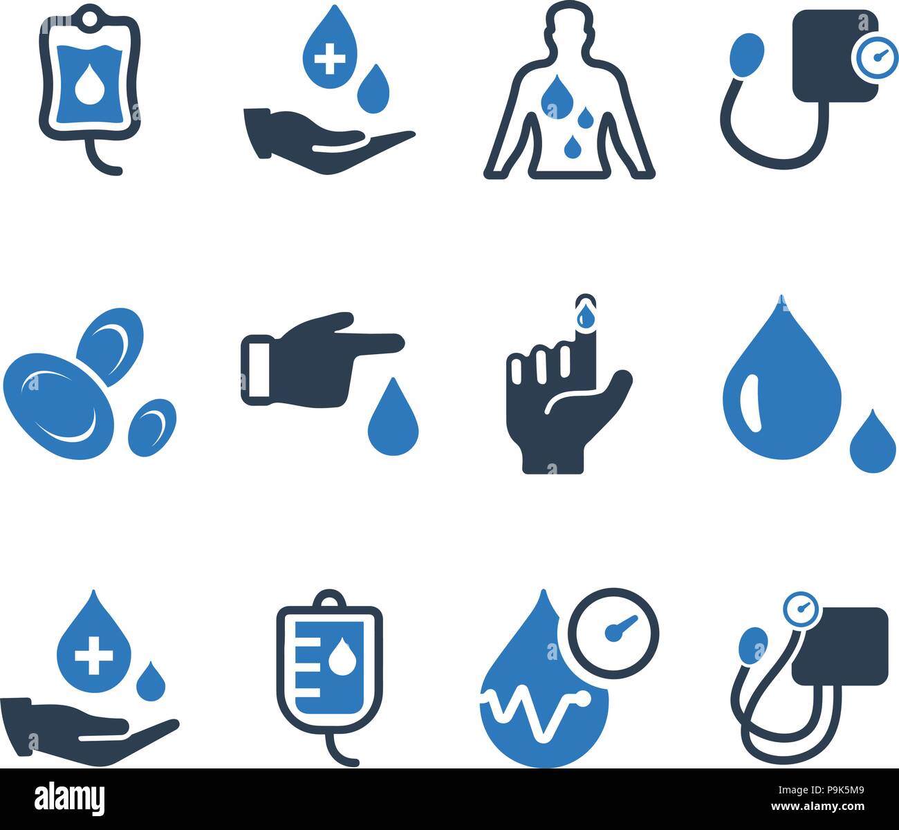 Beautiful, Meticulously Designed Hematology Icons - Blue Version Stock ...