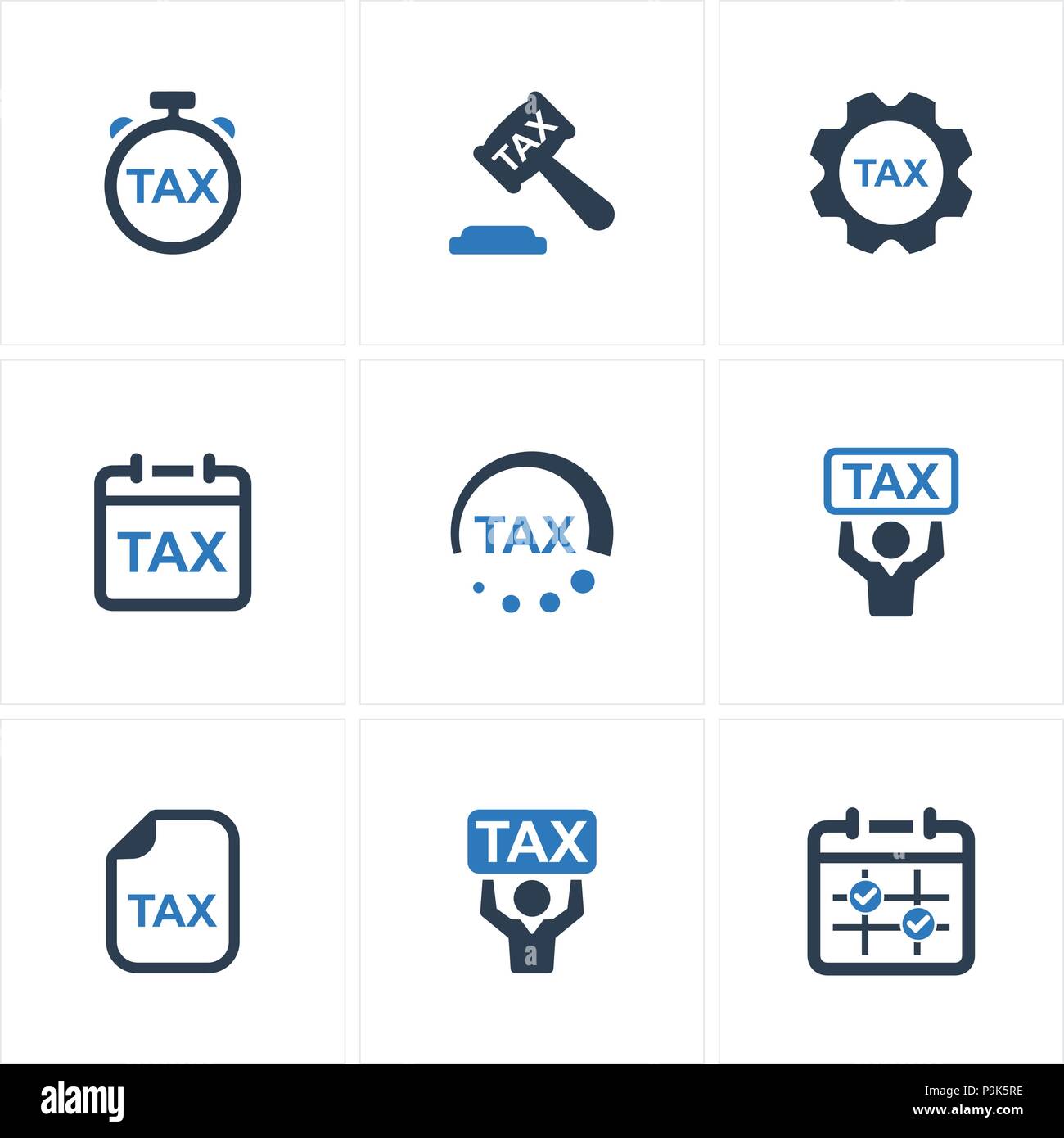 Beautiful, Meticulously Designed Tax Service Icons - Blue Version Stock ...