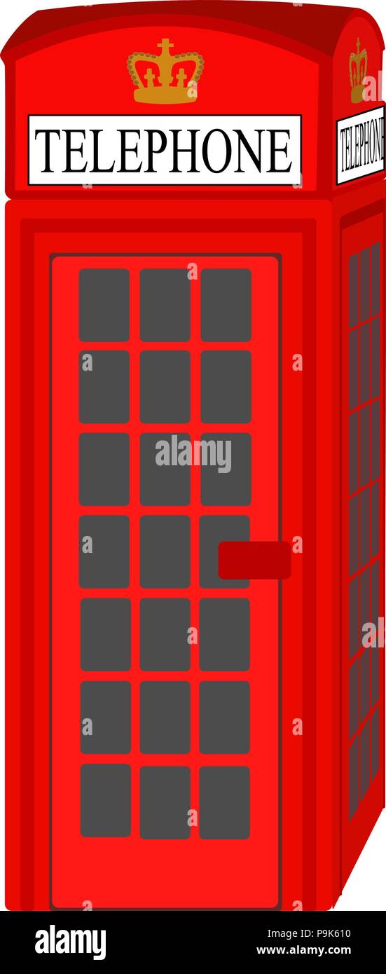Traditional British Red Telephone Booth - Detailed Vector Graphic Stock ...