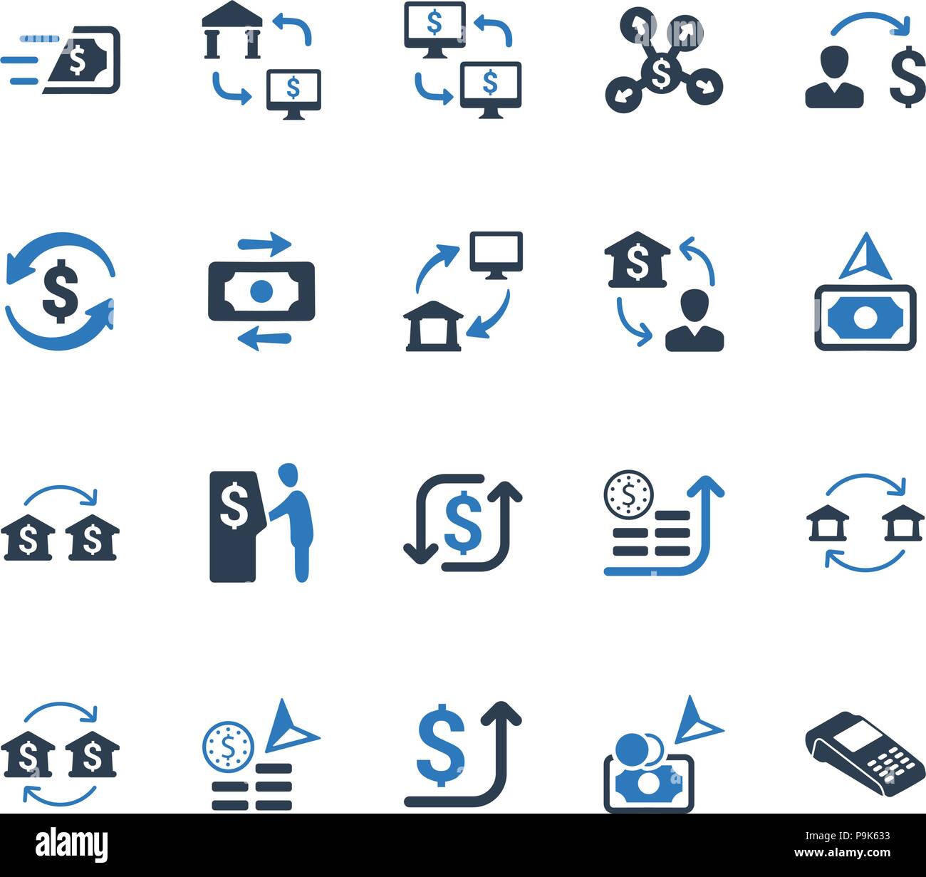 Beautiful, Meticulously Designed Money Transaction Icons - Blue Version ...
