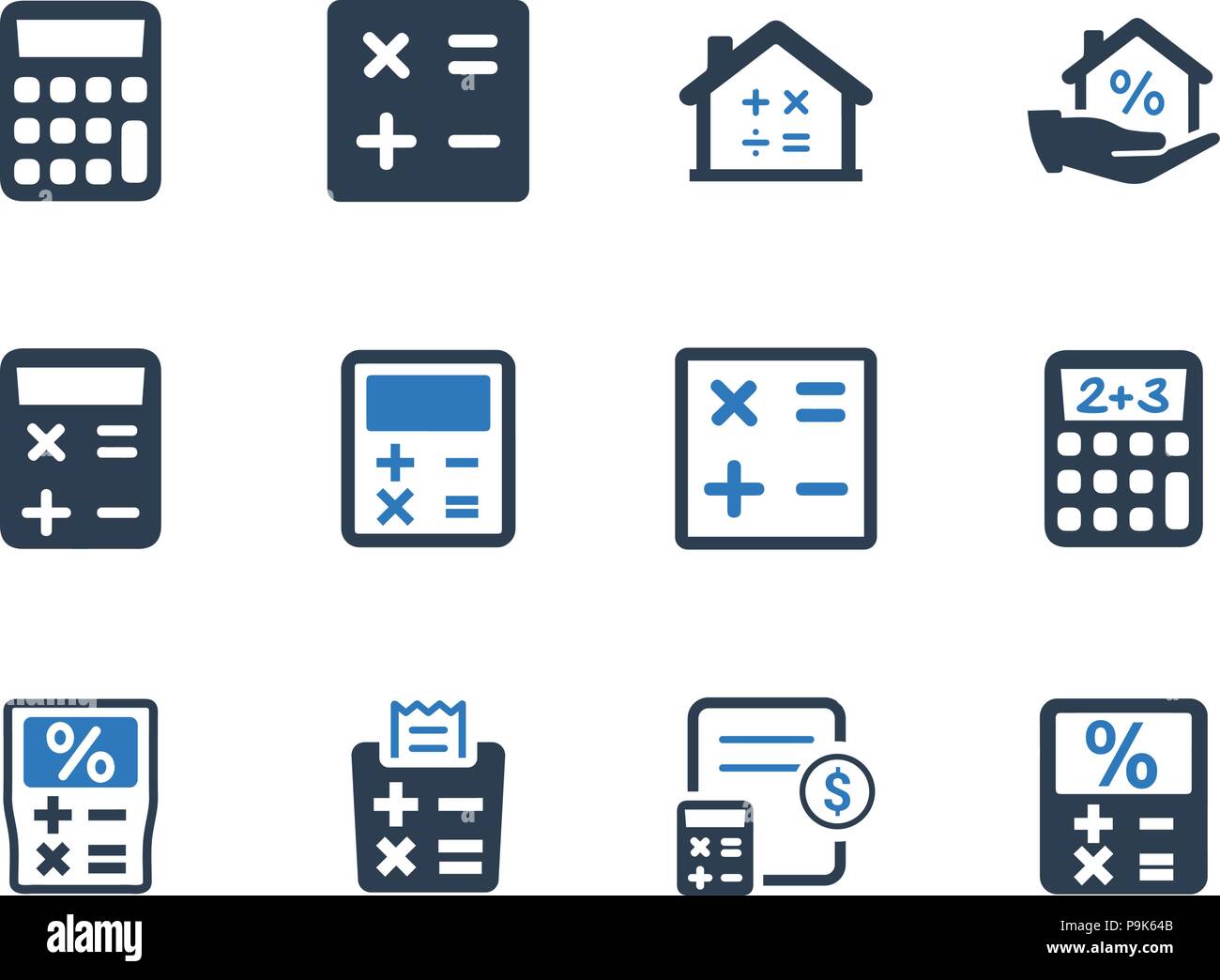 Beautiful, Meticulously Designed Math & Calculation Icons - Blue ...