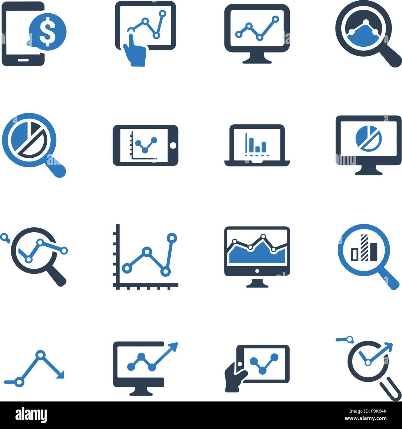 Beautiful, Meticulously Designed Marketing Research Icons - Blue ...