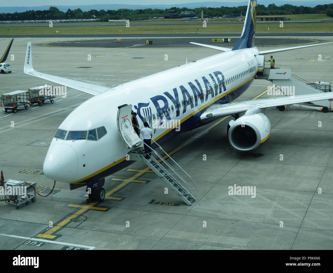 Ryanair flight from Manchester to Beziers July 2018 Stock Photo - Alamy