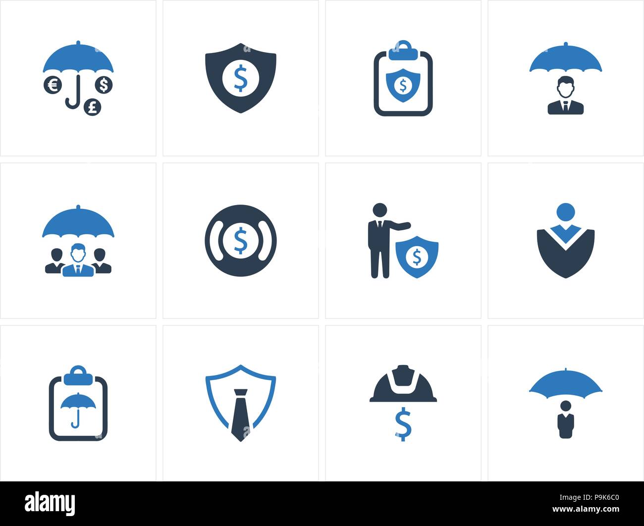 Beautiful, Meticulously Designed Business Security Icons - Blue Version ...