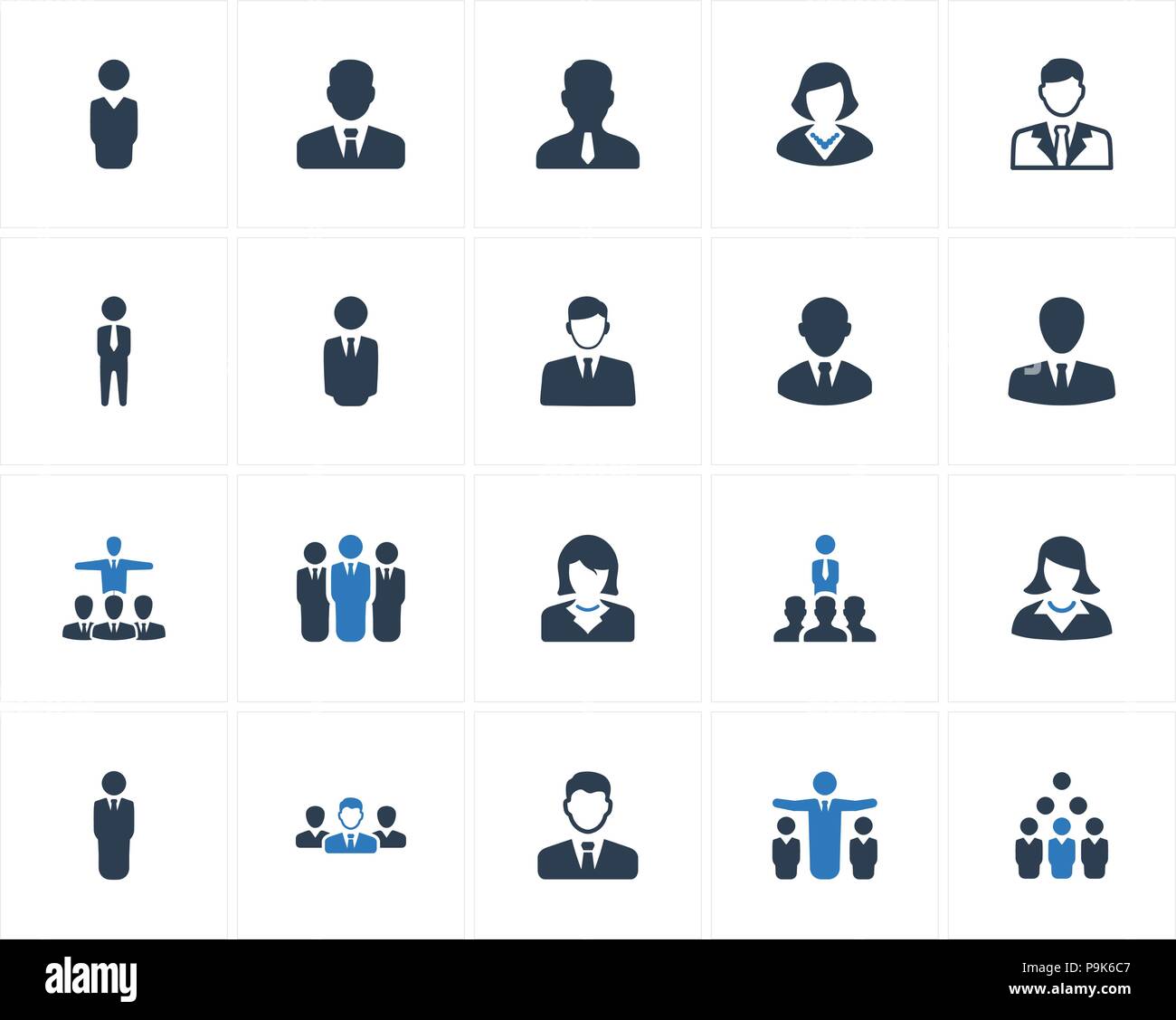 Beautiful, Meticulously Designed Business People Icons - Blue Version ...