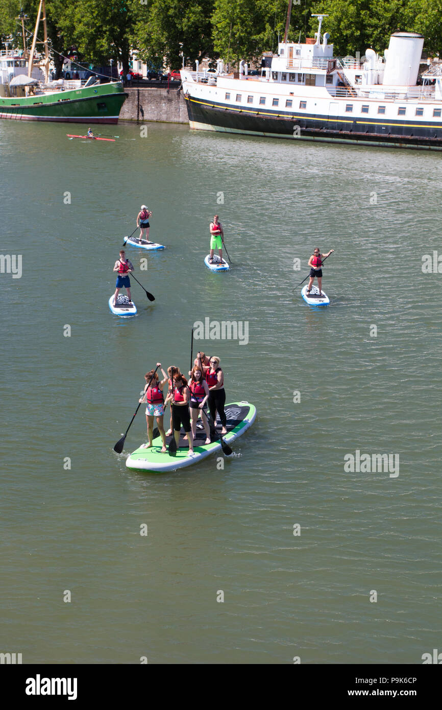 BRISTOL: SUP Standup Paddleboarders enjoying themselves in the harbour ...
