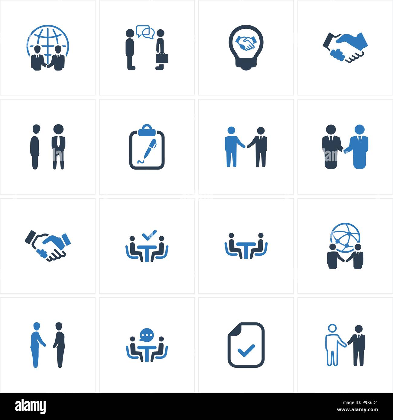 Beautiful, Meticulously Designed Business Deal Icons - Blue Version ...