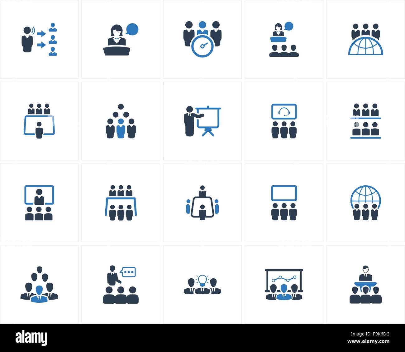 Beautiful, Meticulously Designed Business Conference Icons - Blue ...