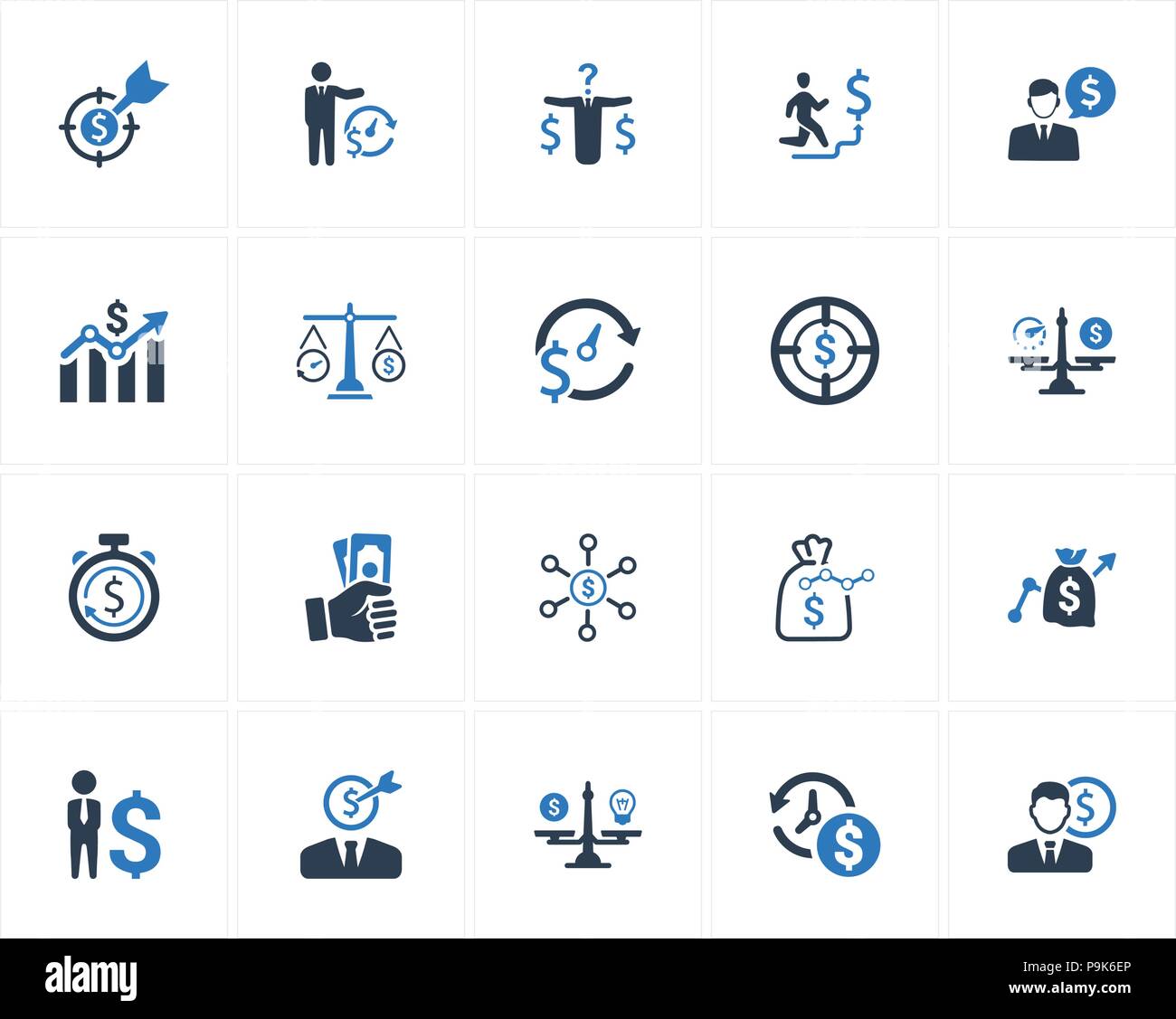 Beautiful, Meticulously Designed Budget Plan Icons - Blue Version Stock ...