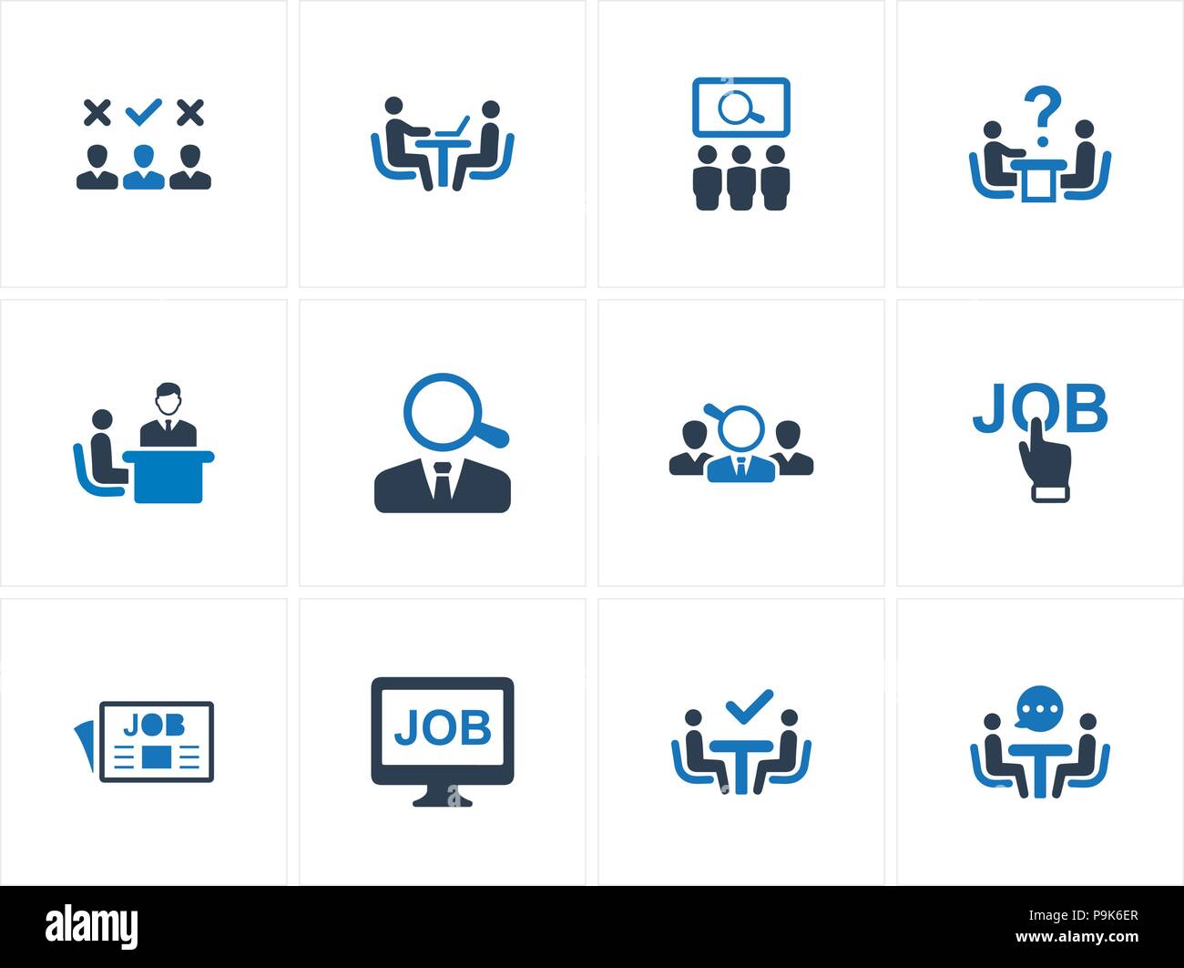 Beautiful, Meticulously Designed Recruitment Icons - Blue Version Stock ...