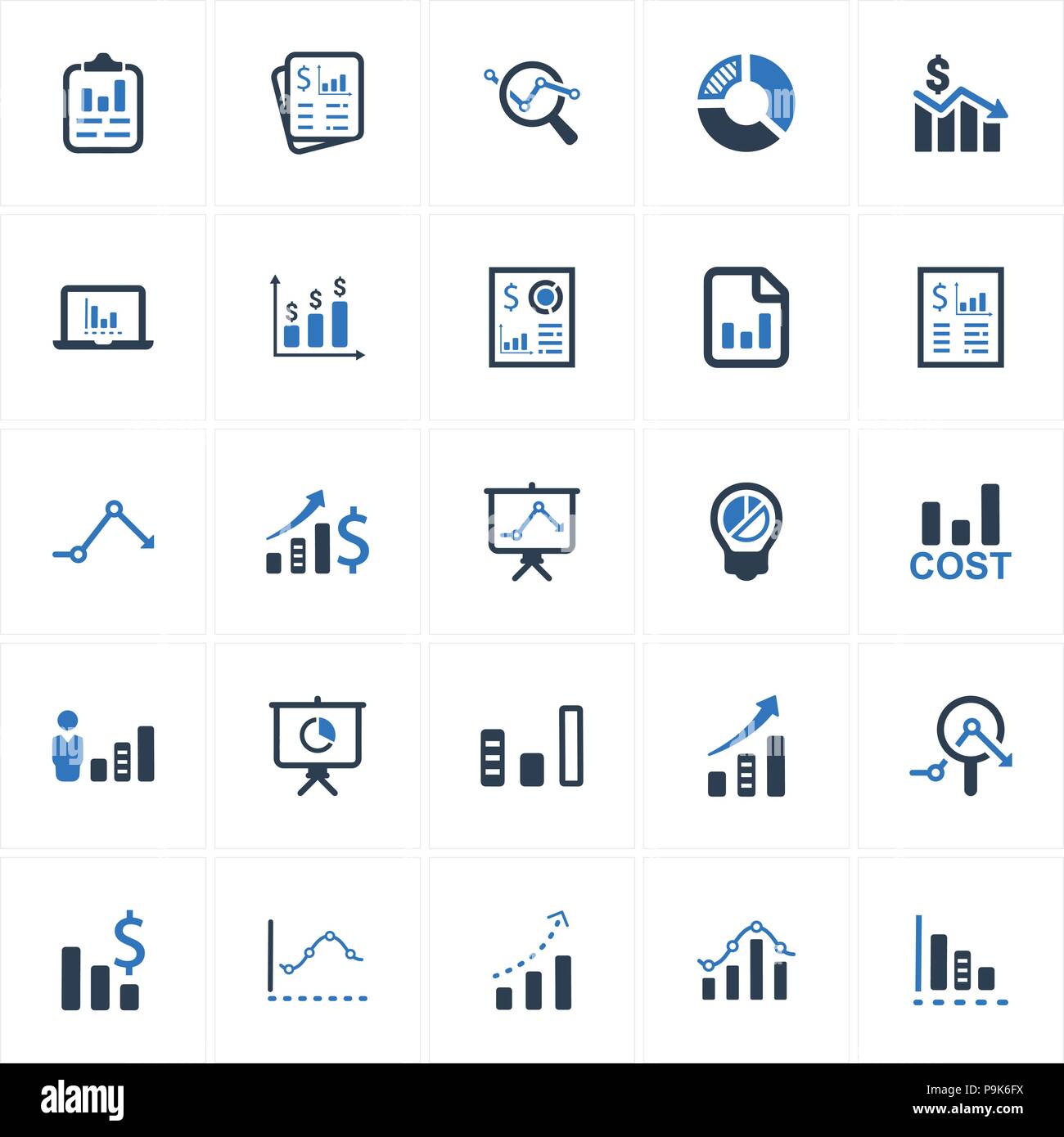 Beautiful, Meticulously Designed Graph and Diagram Icons Blue Version ...