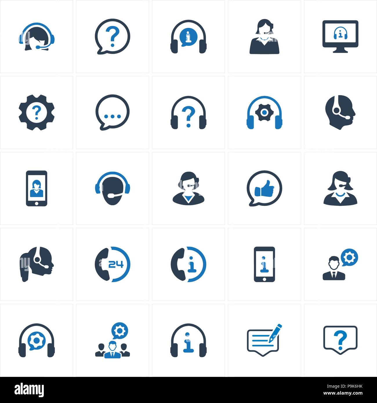 Beautiful, Meticulously Designed Customer Support Icons - Blue Version ...