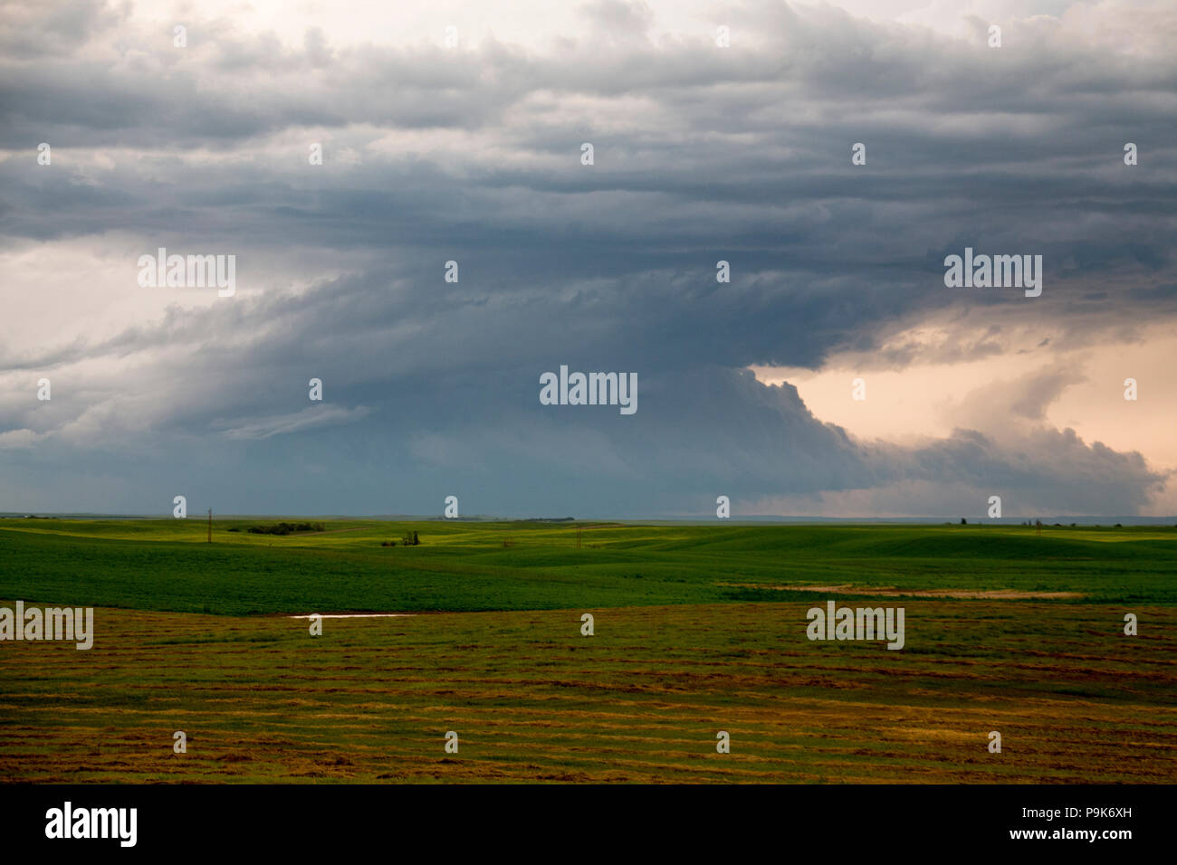 Prairie Storm Clouds in Saskatchewan Canada rural setting Stock Photo ...