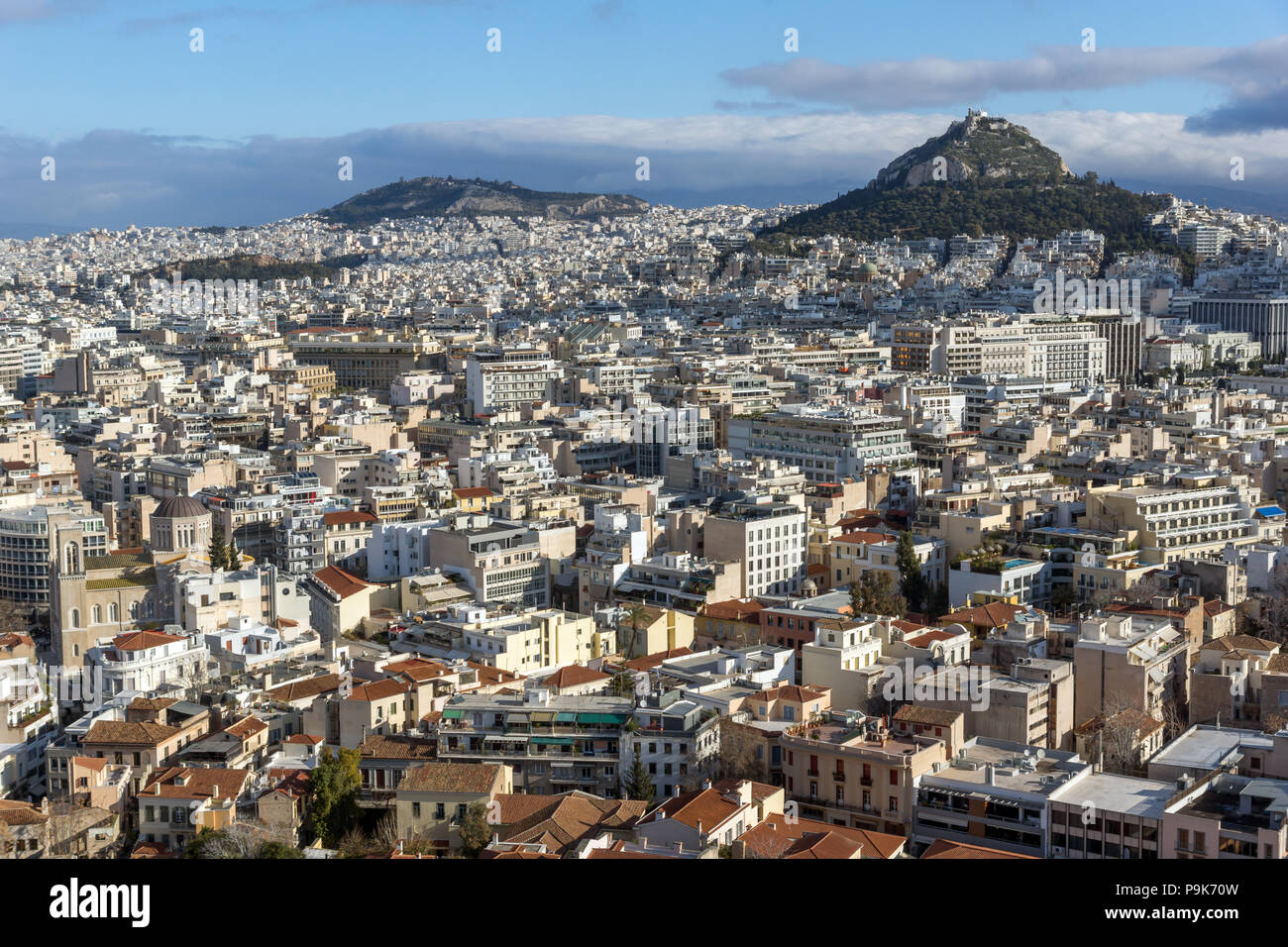 Amazing panorama from Acropolis to city of Athens, Attica, Greece Stock ...