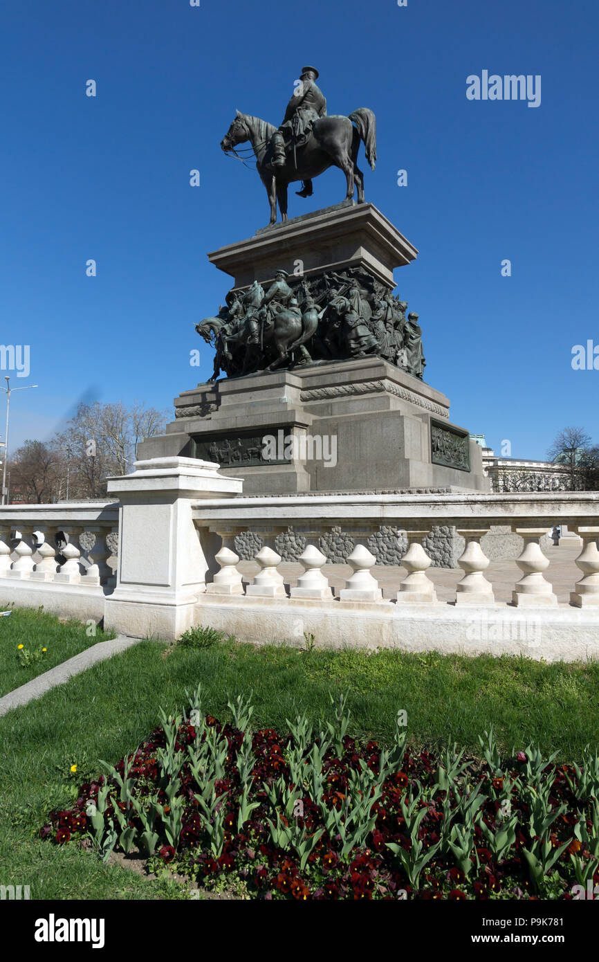 SOFIA, BULGARIA - APRIL 1, 2017: Monument to the Tsar Liberator in ...