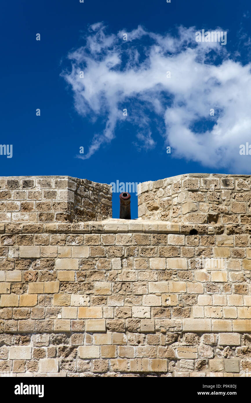 Old stone wall from Larnaca castle at Cyprus Stock Photo - Alamy