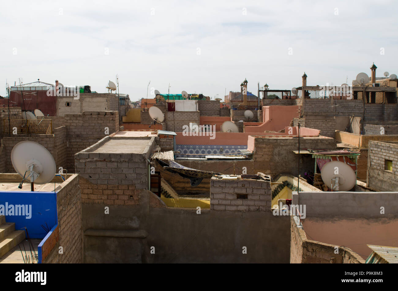The rooftops of slums in morocco Stock Photo - Alamy