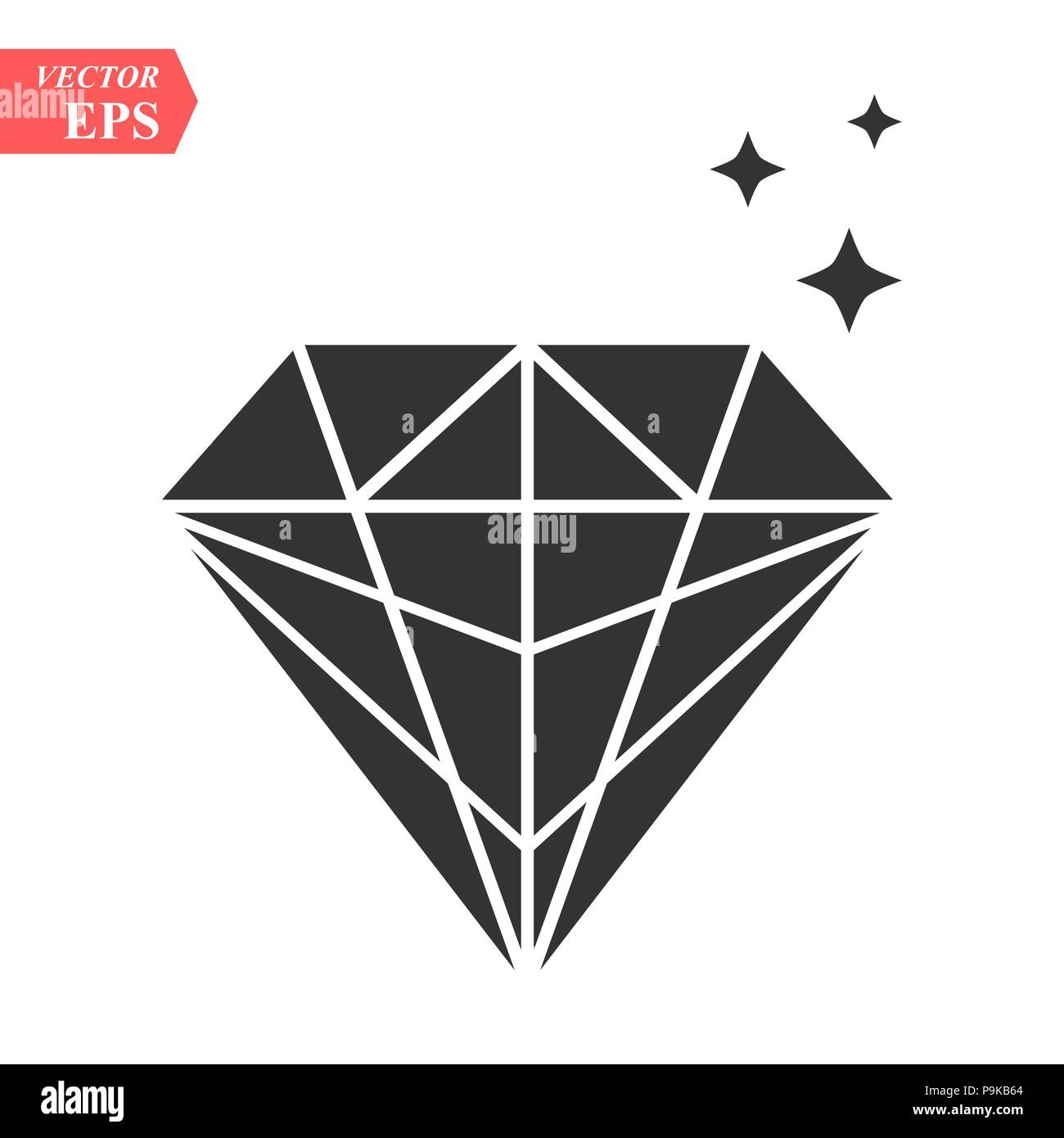 Diamond icon in trendy flat style isolated on white background. logo ...