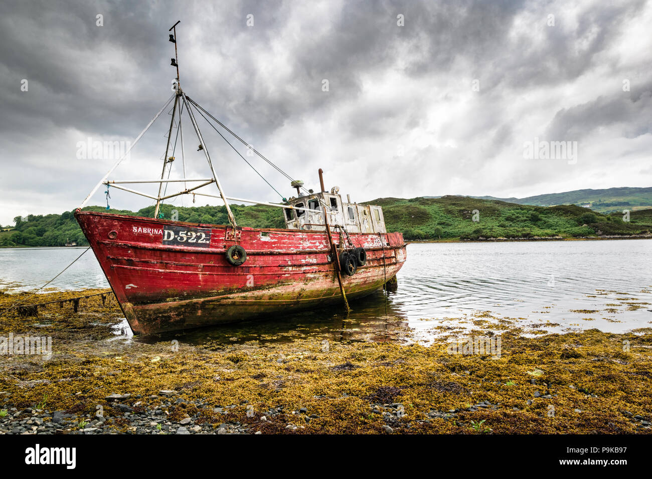 This is a photograph of an abandoned fishing boat in Donegal Ireland ...