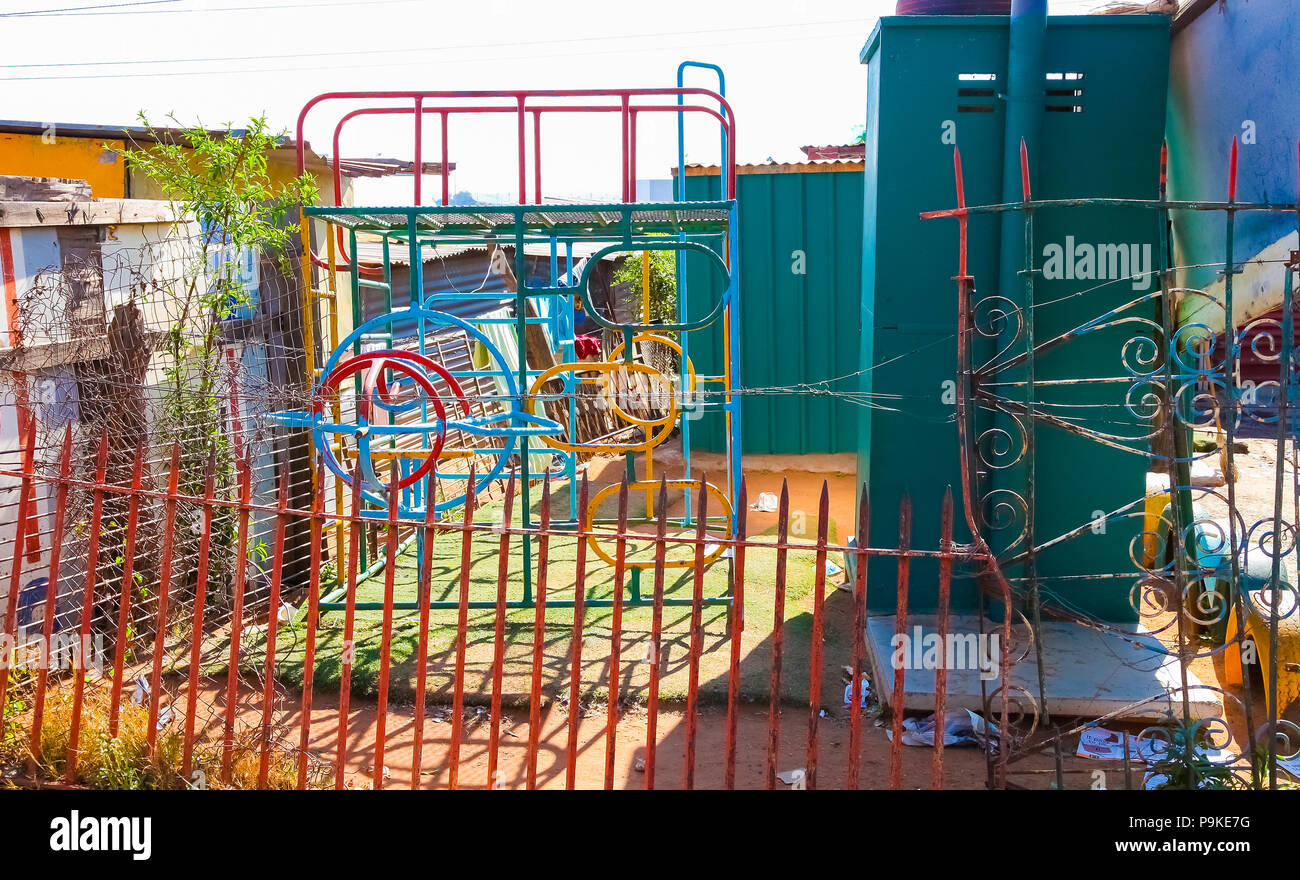Johannesburg, South Africa, September 11, 2011, Colorful jungle gym ...