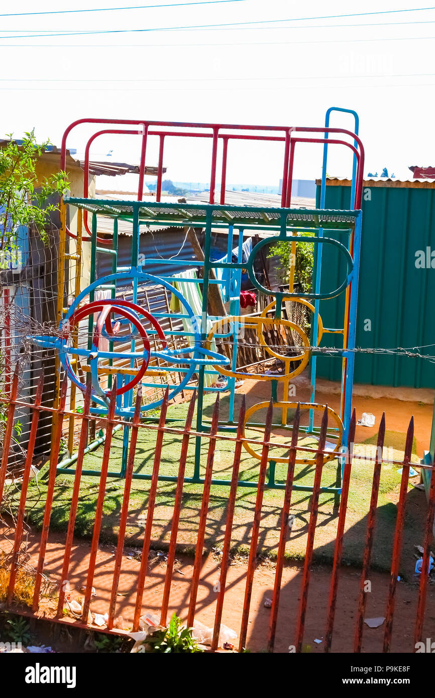 Johannesburg, South Africa, September 11, 2011, Colorful jungle gym ...