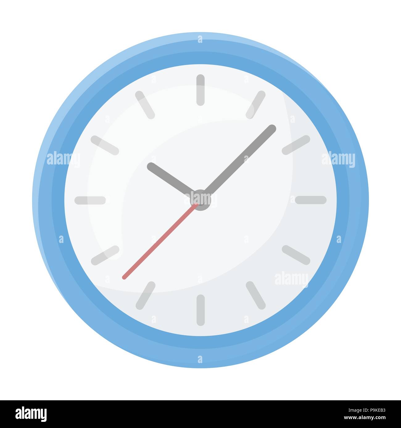 Office clock icon in cartoon style isolated on white background. Office ...