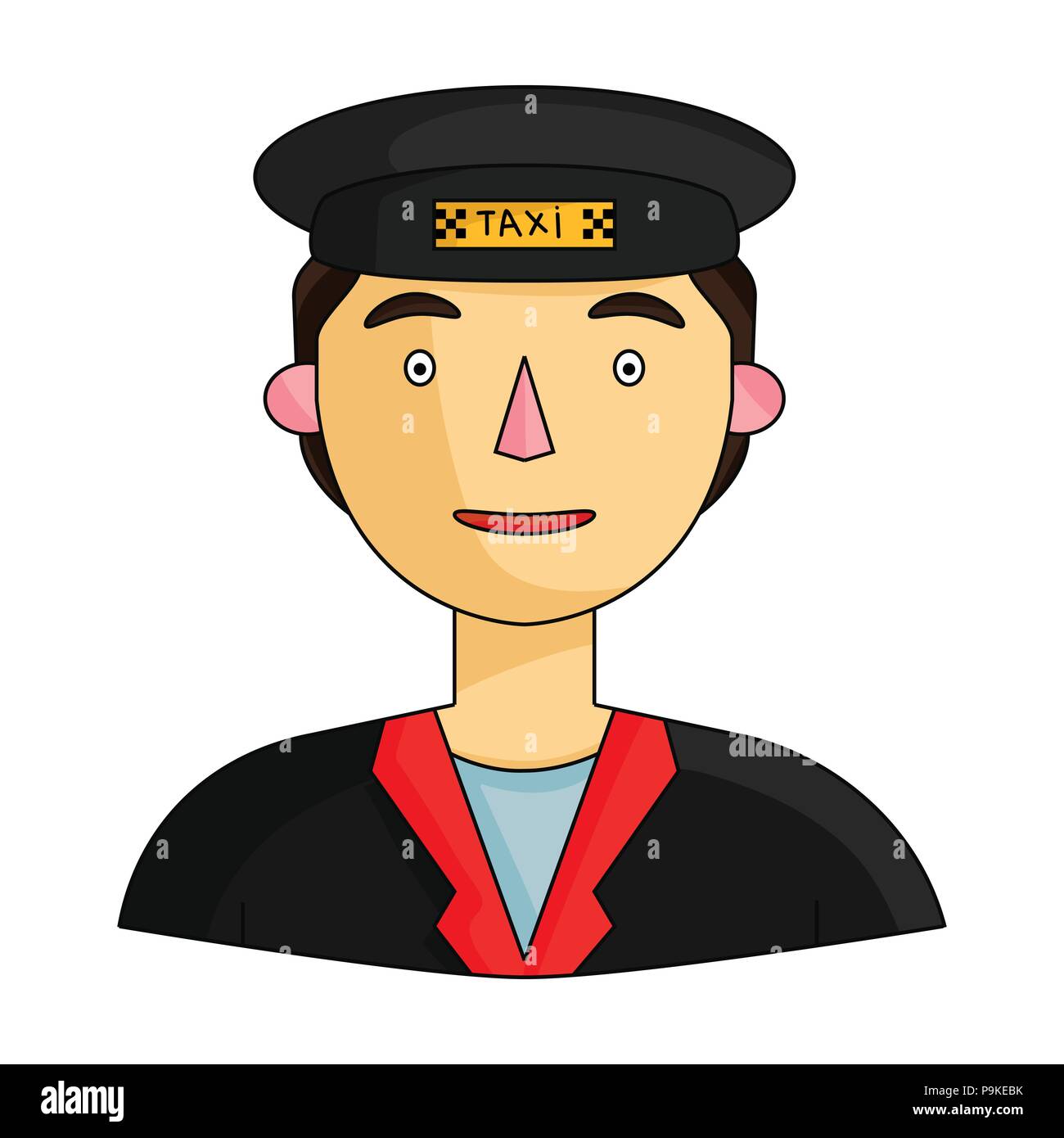 Taxi drive icon in cartoon style isolated on white background. People ...