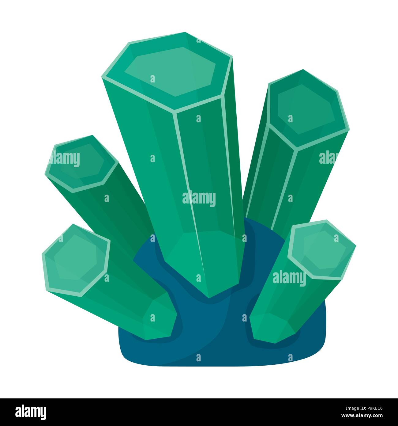 Green natural minerals icon in cartoon design isolated on white ...